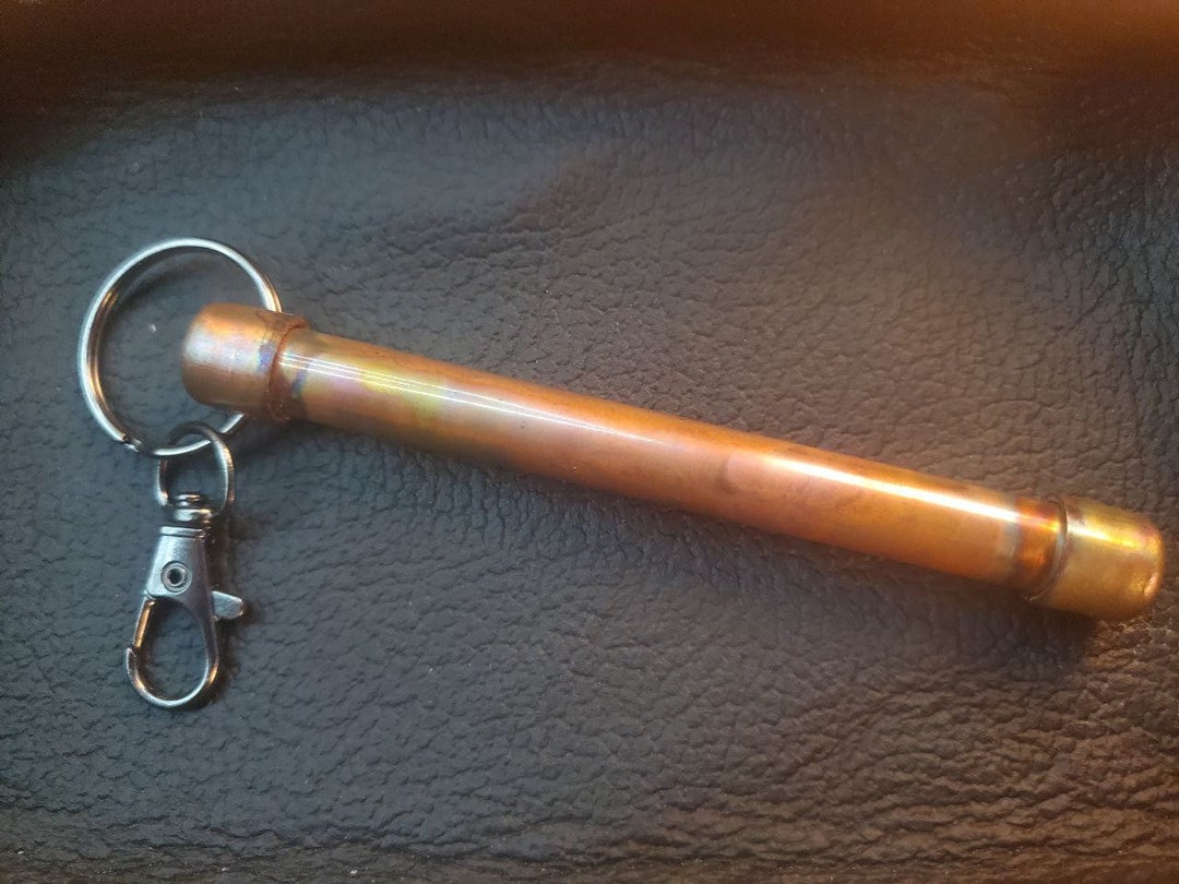 Solid rainbow/oil Spill Copper Key Chain Safe Touch Tool, Hands Free-no ...