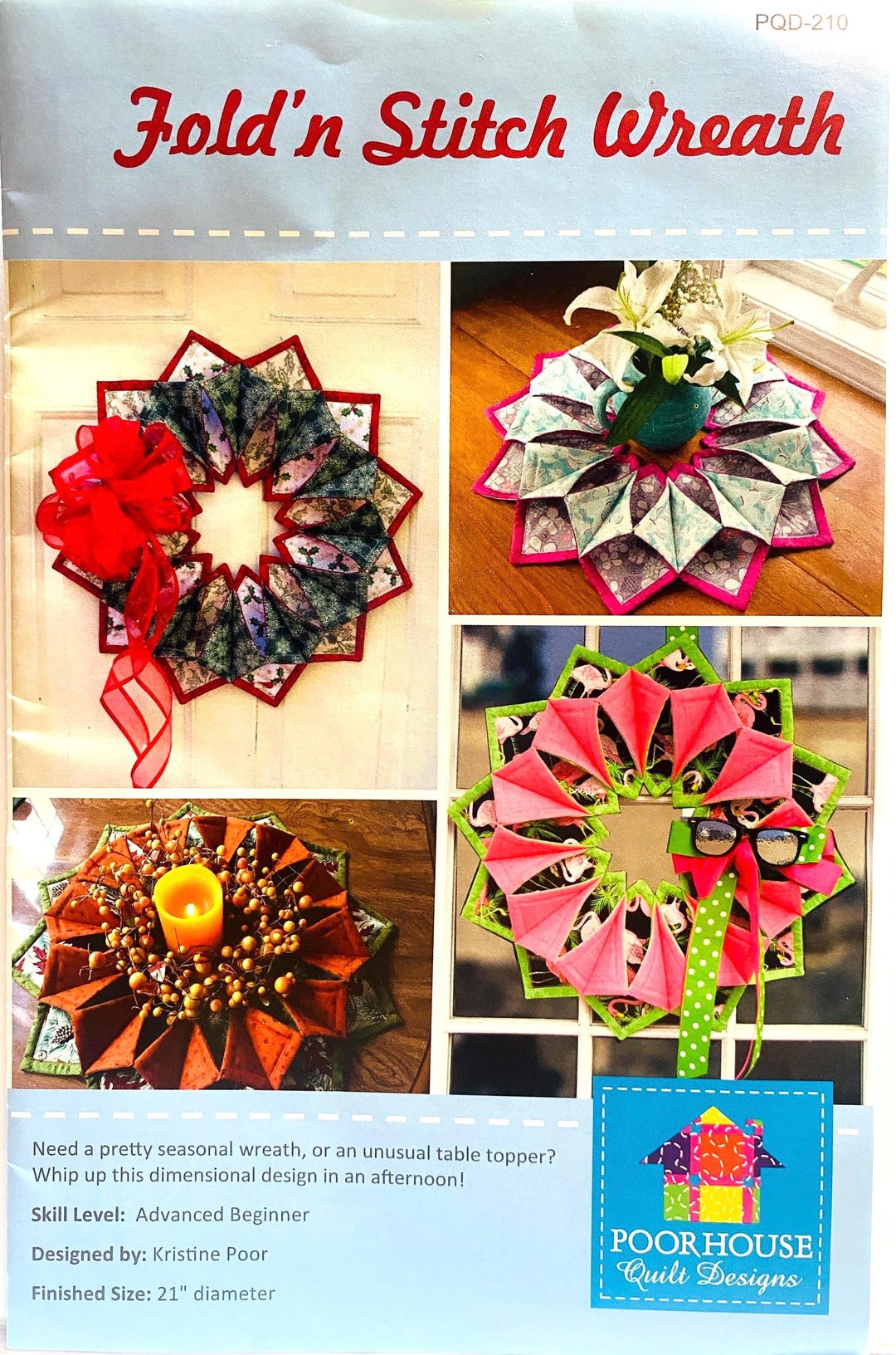 Fold'n Stitch Wreath - Includes: Pattern and Bosal Foam - Finished Size ...