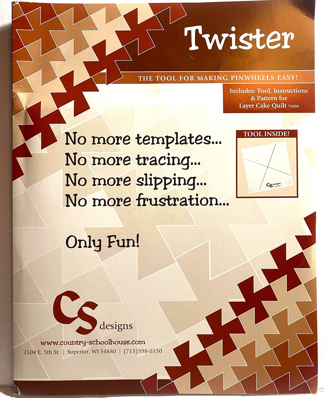 Twister Template - 8” X 8” Acrylic Quilting Ruler - Tool for Making ...