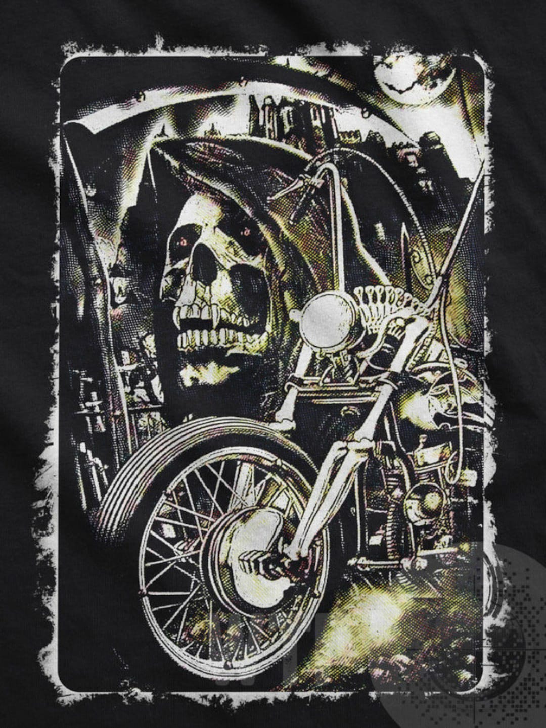 Grimm Reaper and Harley Chopper Backdrop Image Reaper Biker Art Png ...