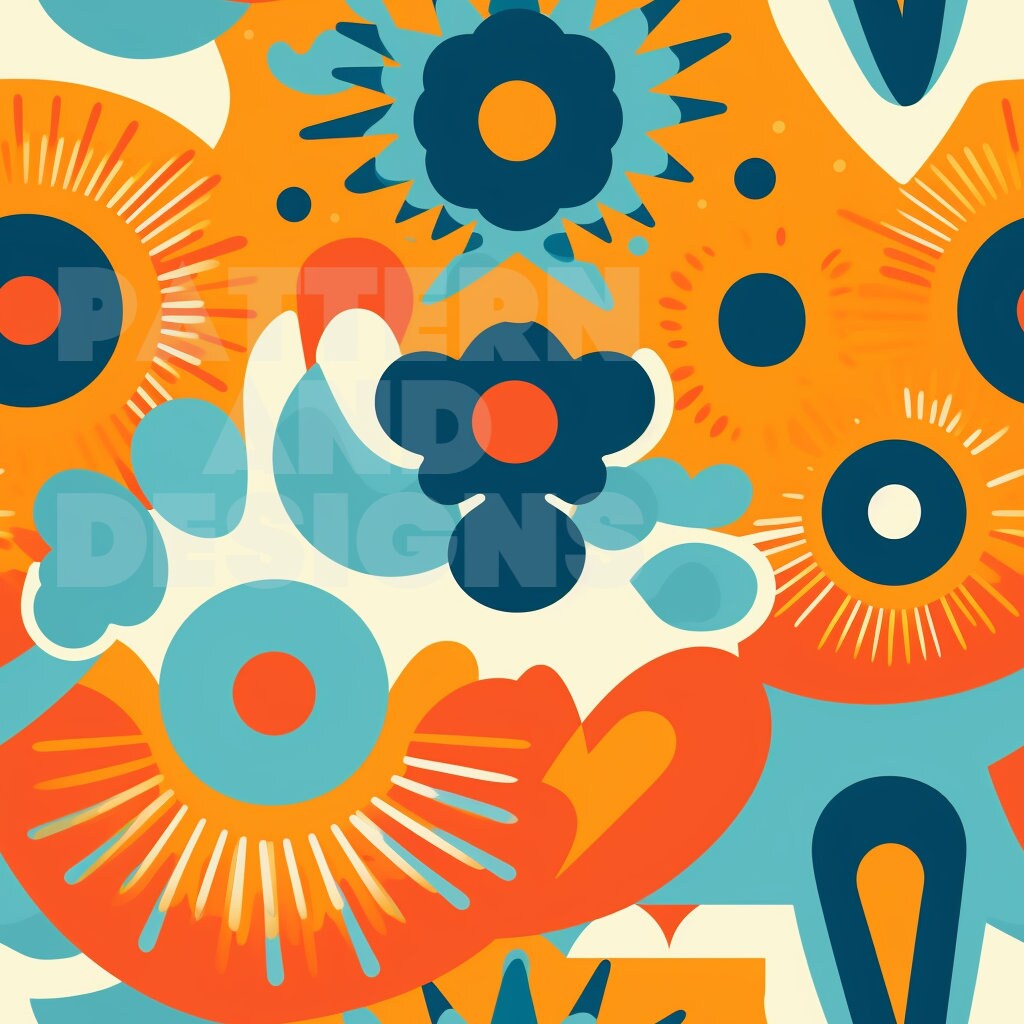 Chic 70s Digital Papers, Retro Style Seamless Patterns, Seventies ...