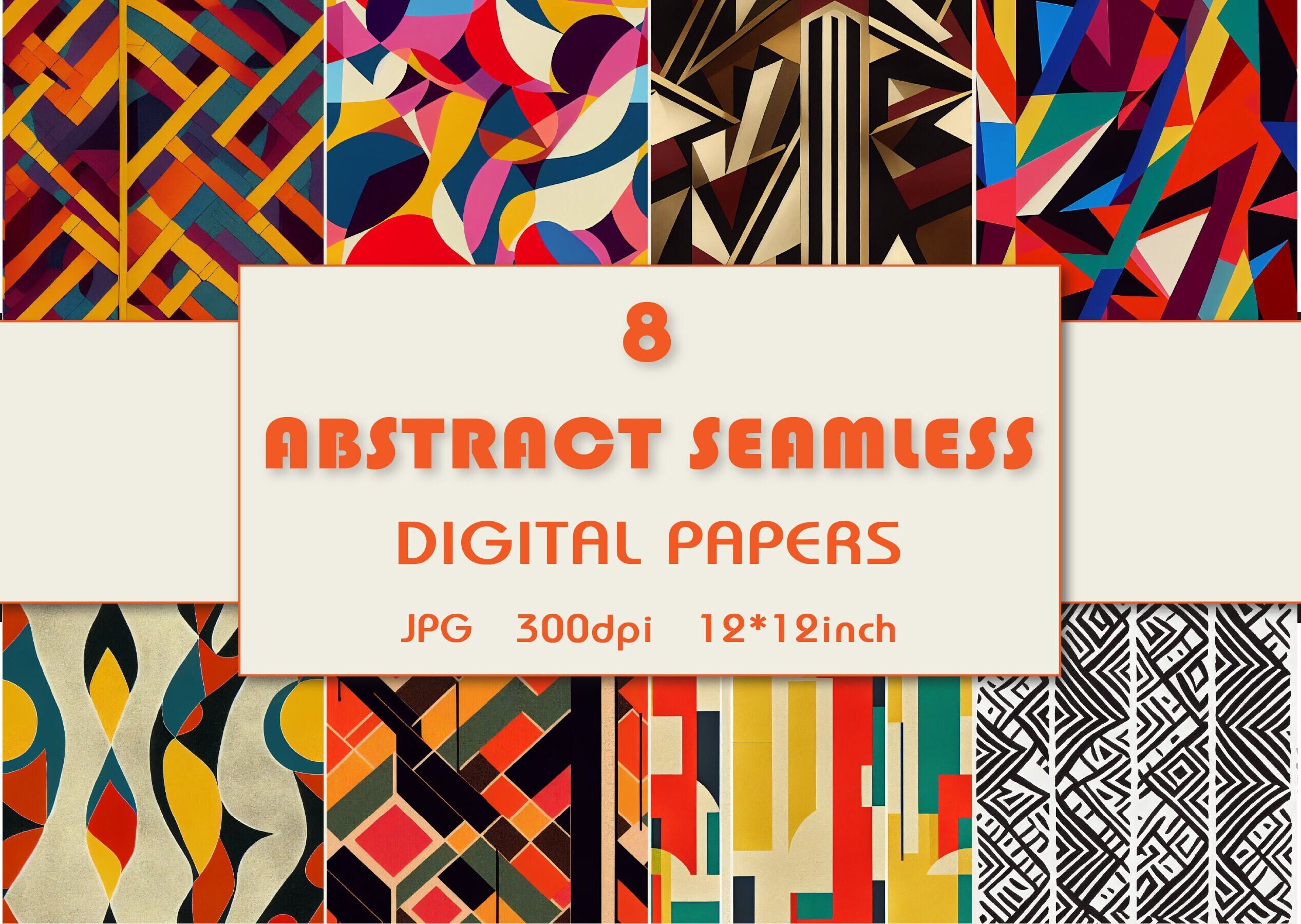 Abstract Digital Paper, Modern Digital Paper, Abstract Seamless, Ethnic Abstract Backgrounds ...