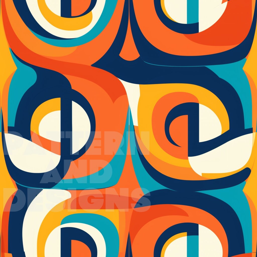 Chic 70s Digital Papers, Retro Style Seamless Patterns, Seventies ...