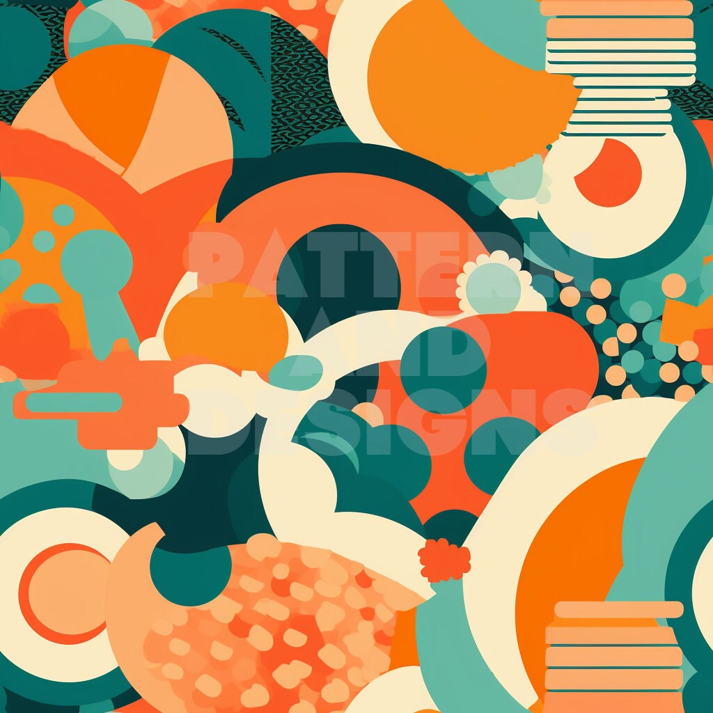 Chic 70s Digital Papers, Retro Style Seamless Patterns, Seventies ...