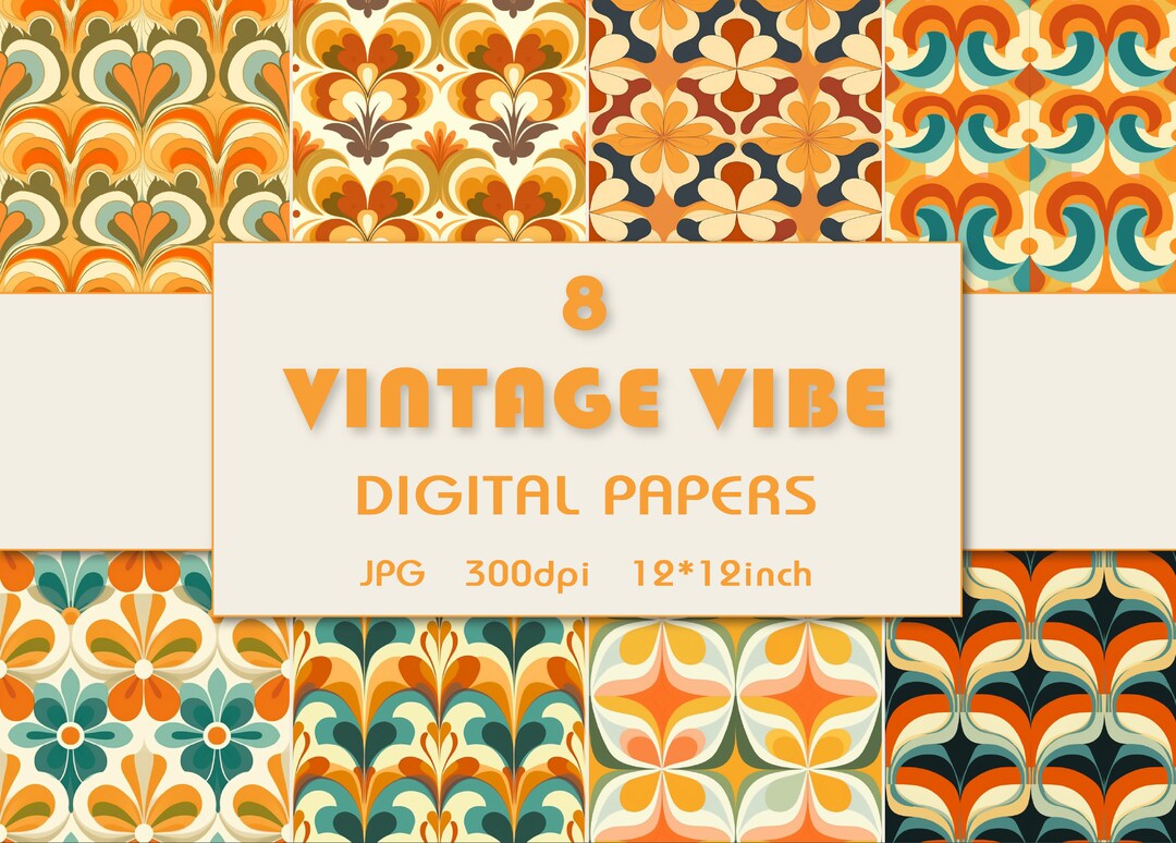 Vintage Vibe Seamless Pattern, Background Digital Papers for a Touch of ...