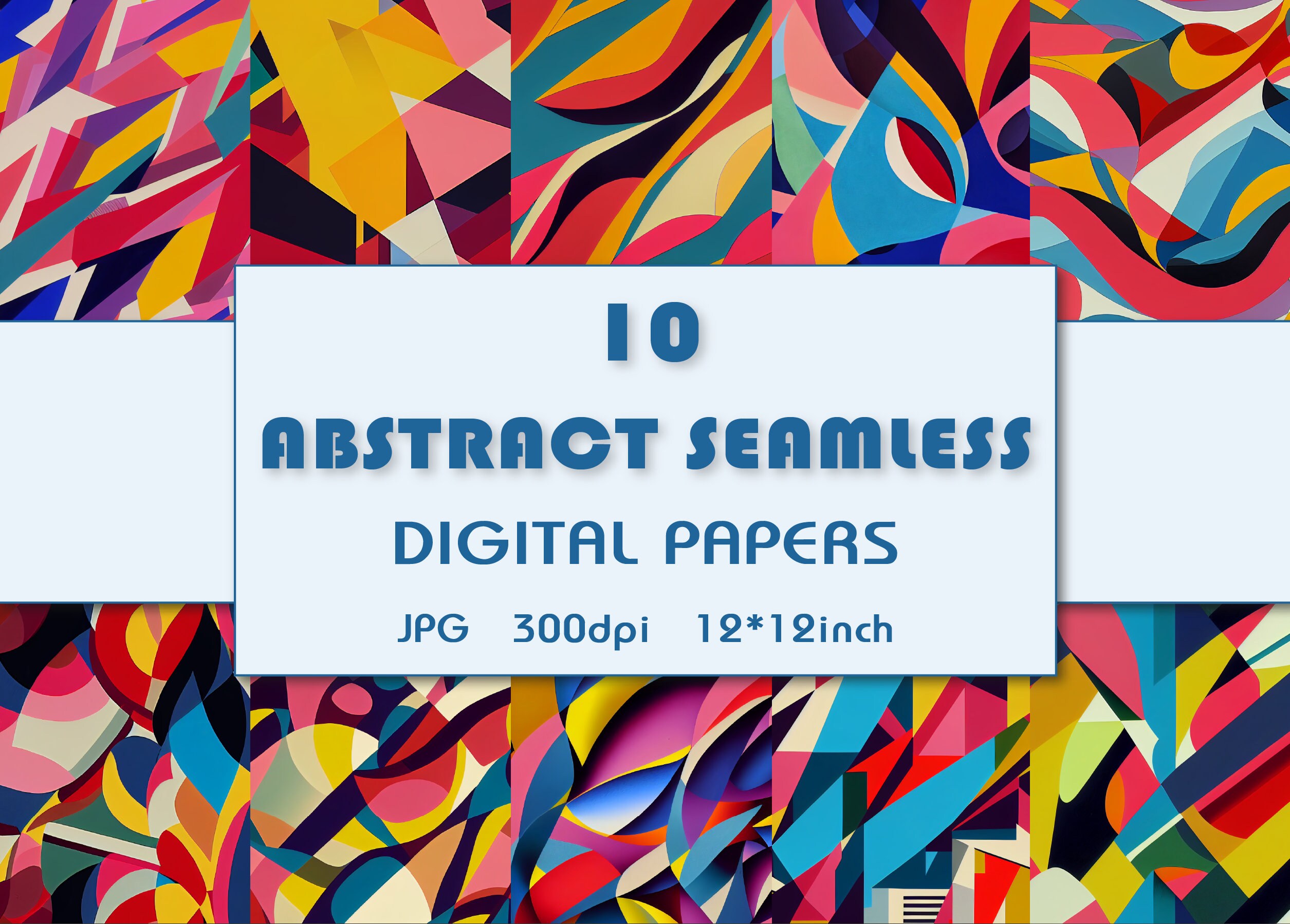 Geometric Abstract Digital Paper, Modern Digital Paper, Abstract ...
