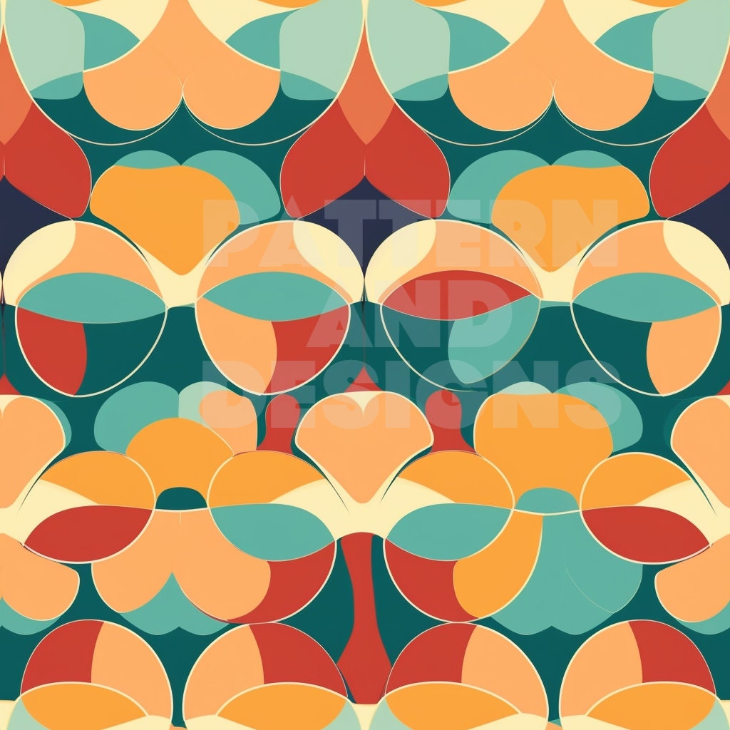 Chic 70s Digital Papers, Retro Style Seamless Patterns, Seventies ...