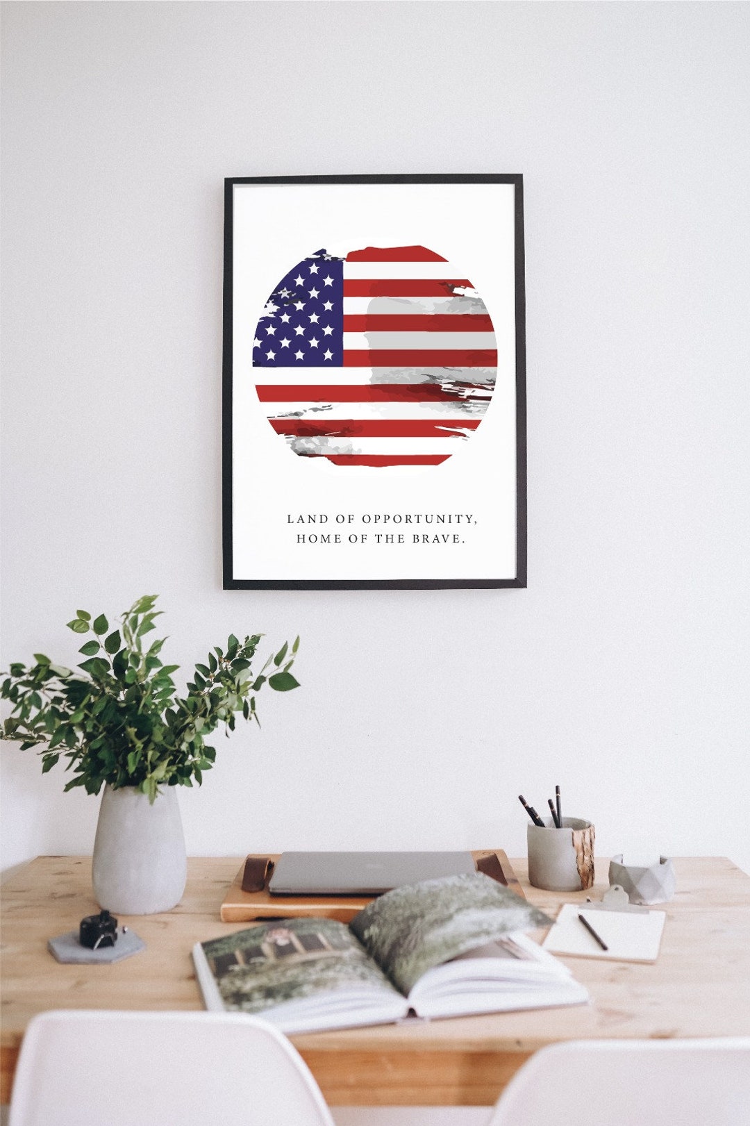 American Flag 4th of July Printable Wall Art, Patriotic Independence ...