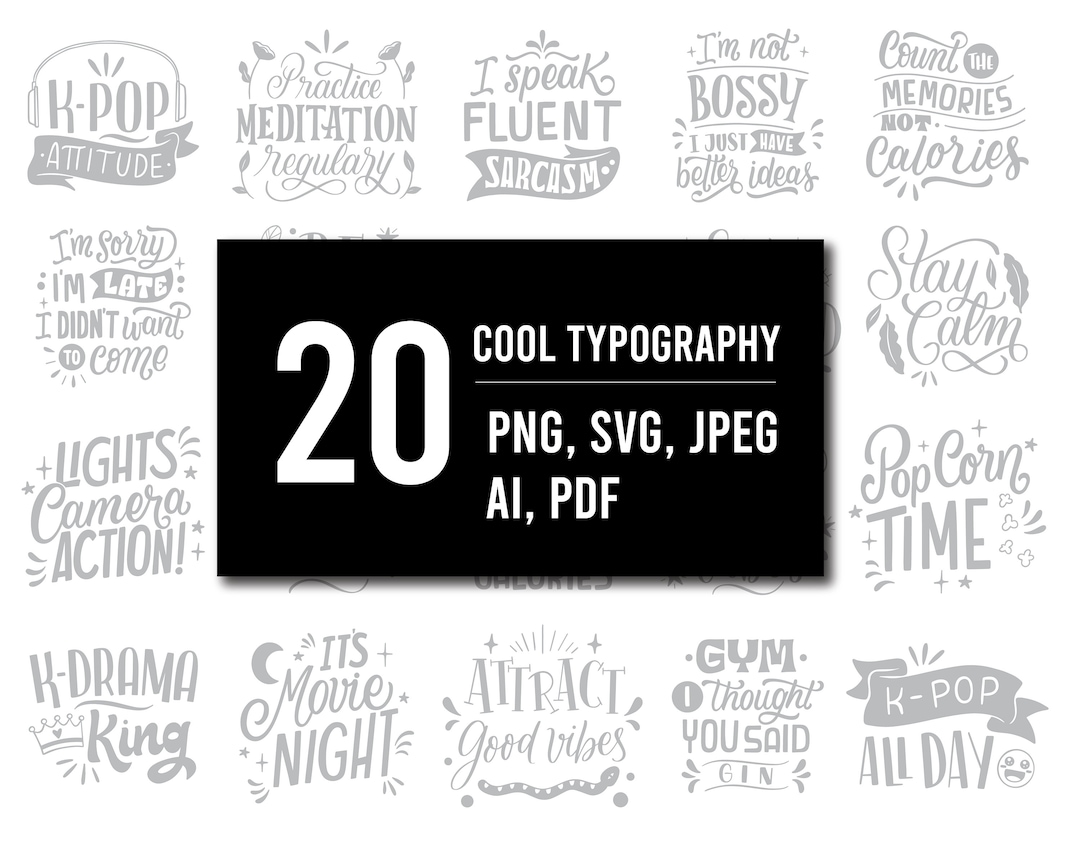 Typography Svg, Principal Typography Svg, Svg File, Png Files ...