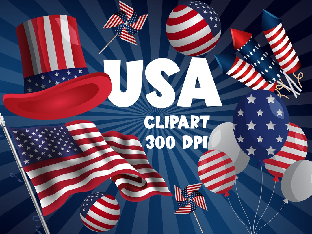 USA Clipart, Fourth of July Clipart, 4th of July Clipart, Independence ...