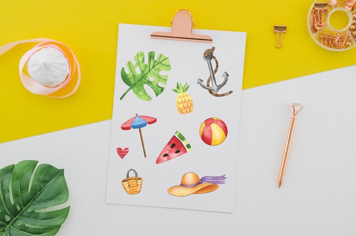 Summer Clipart Set, Summer Clipart, Seasonal Clipart, Party Clipart ...