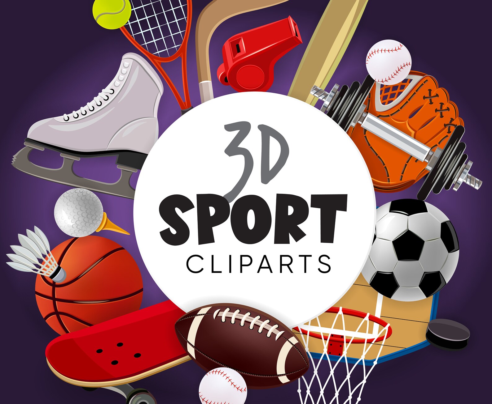 Watercolor Sports Clipart, Sports Clipart, Soccer Clipart, Basketball ...