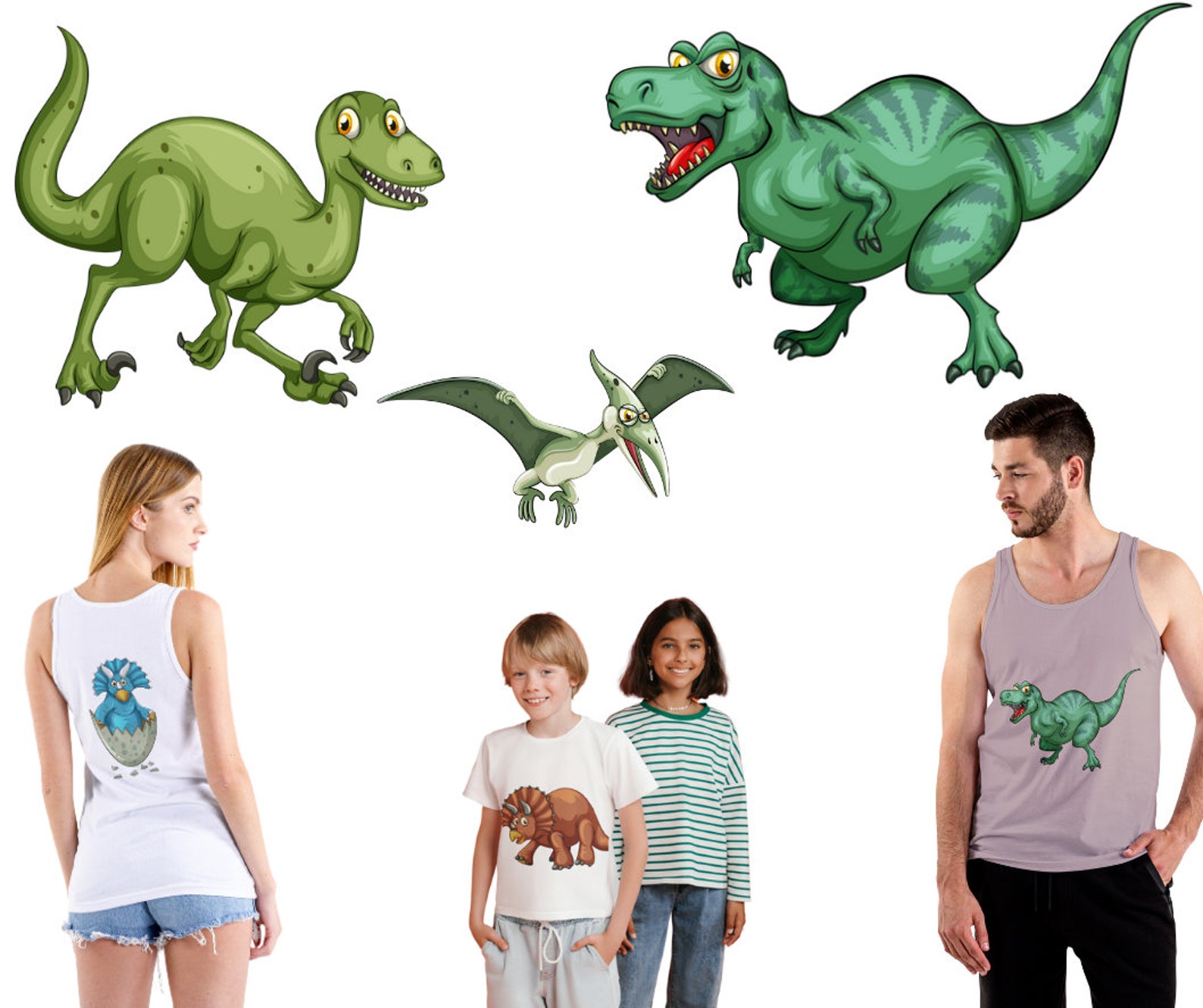 Dinosaur Clipart, Dinosaurs, Clipart and Digital Paper Set, Cute ...