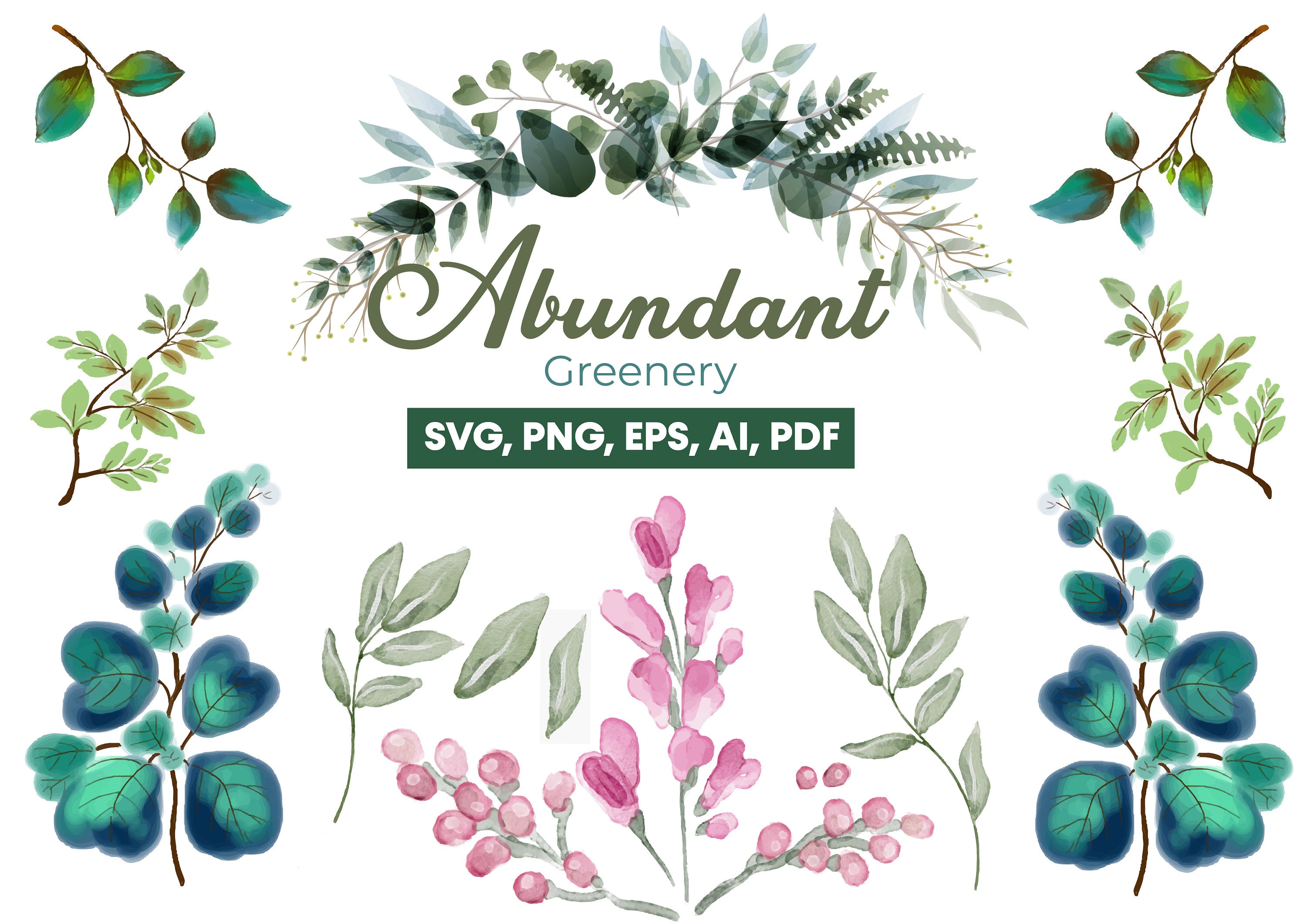 Leaves Svg Bundle, Leaves Svg, Leaf Svg, Leaf Templates Svg, Greenery ...
