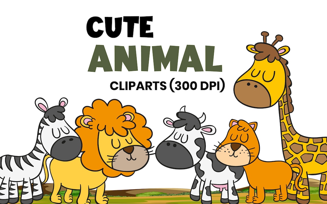 Cute Animals Clipart, Animals Clip Art, Baby Animals Clipart, Digital ...