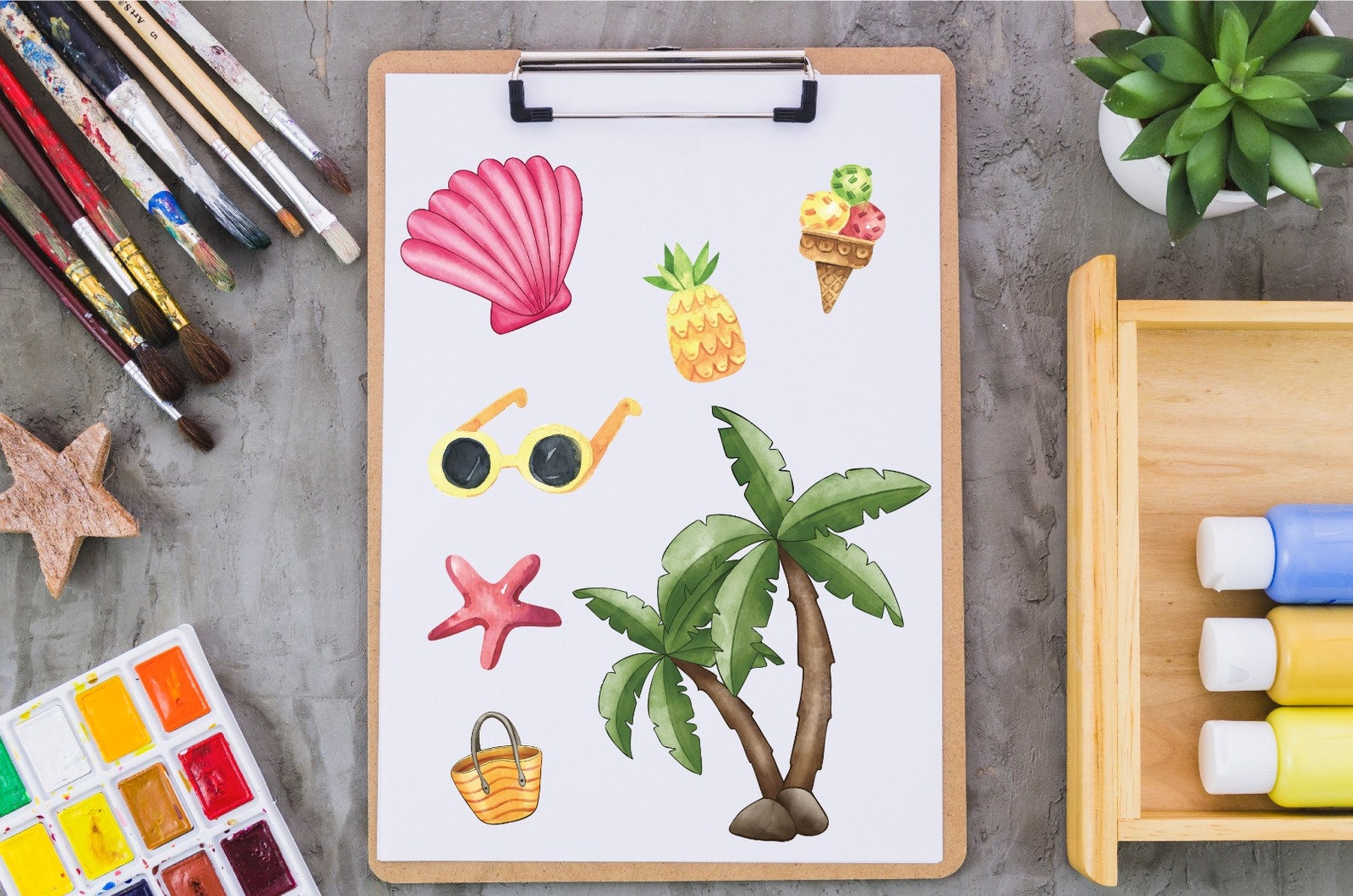 Summer Clipart Set, Summer Clipart, Seasonal Clipart, Party Clipart ...