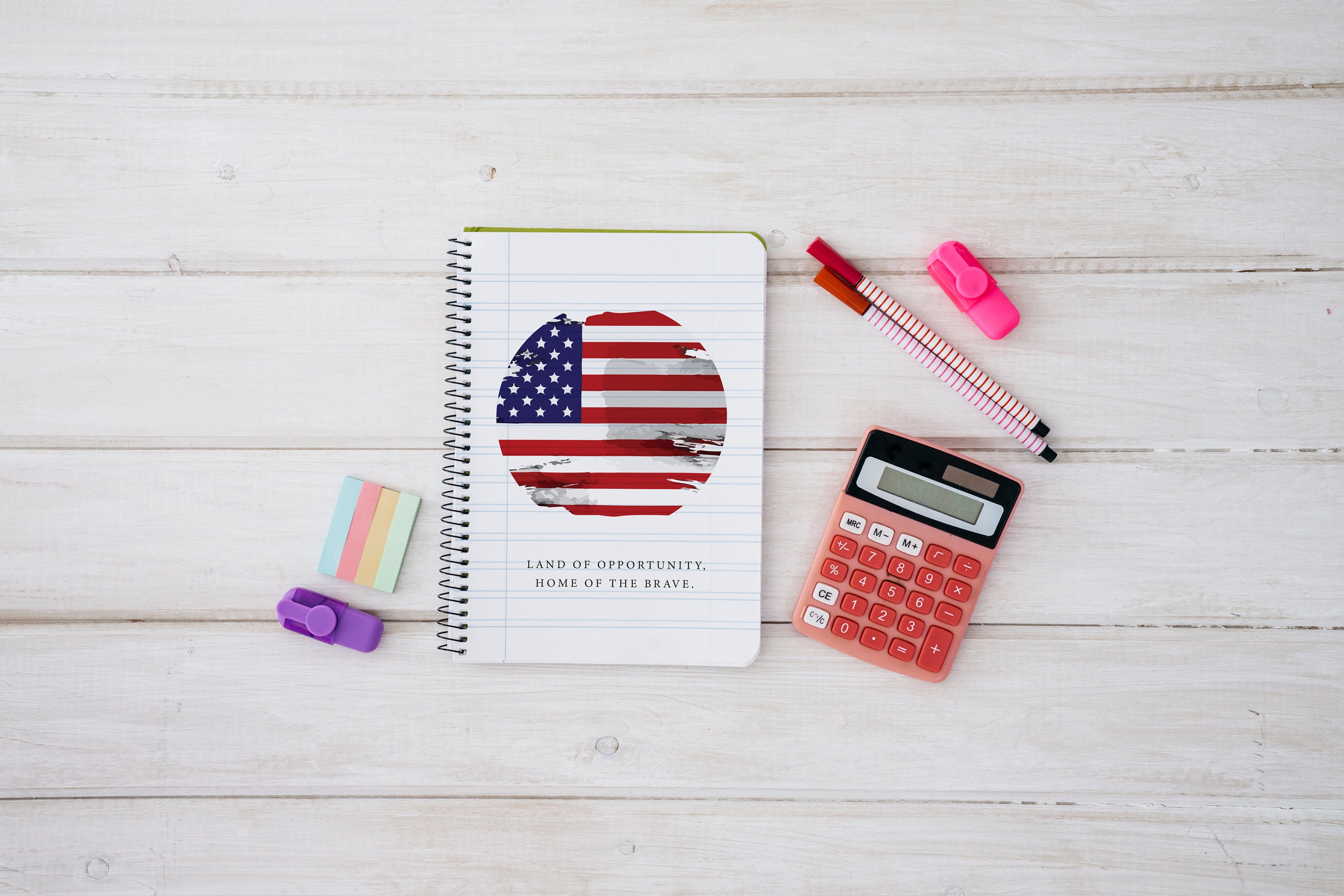 4th of July Notebook Cover Printable, Patriotic Notebook Cover ...