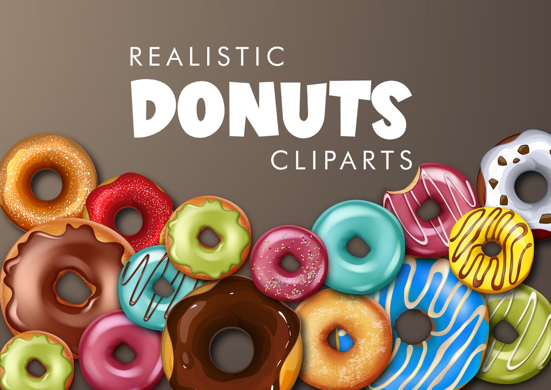 Donut Clipart, Watercolor Donut PNG, Baking Clipart, Dessert Clipart ...