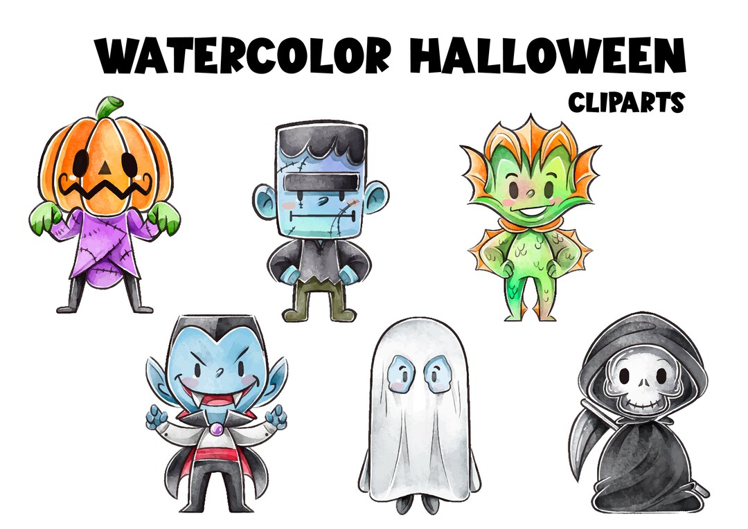 Halloween Clipart, Printable Halloween, Ghost, Pumpkin, Witch, Cute ...