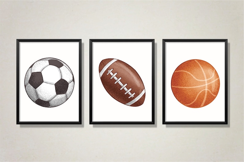 Watercolor Sports Clipart, Football, Basketball, Baseball, Soccer ...