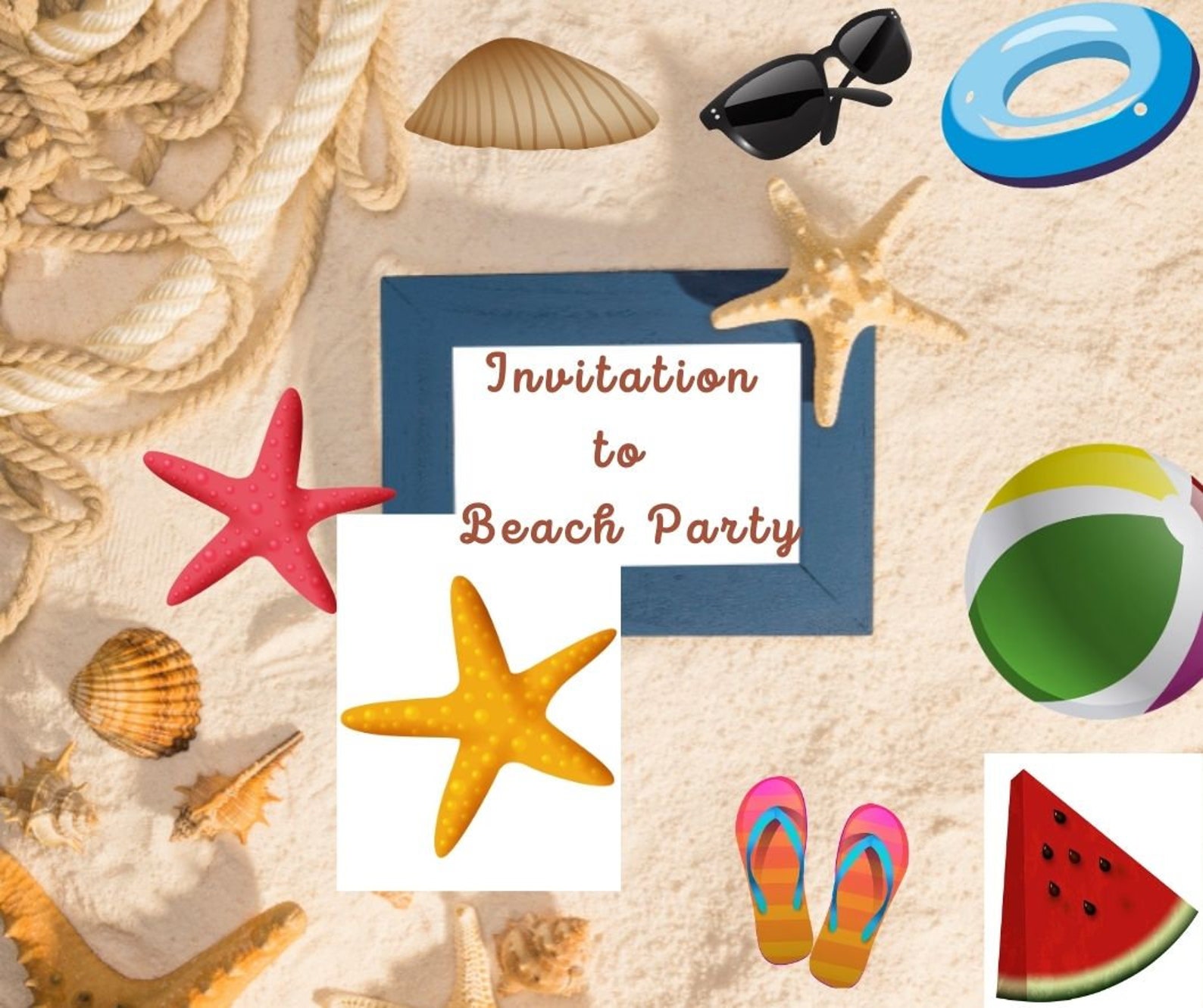 Beach Clipart Set, Summer, Clip Art Set, Instant Download, PNG, Beach ...