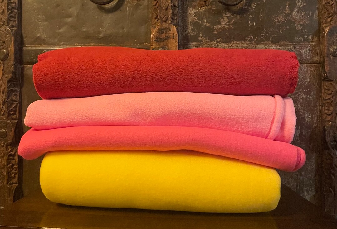 FLEECE Scraps 2lb 10.5oz. Mixed Sizes of Solids Featuring Both New ...