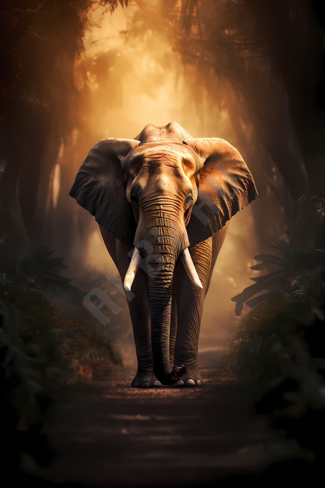 Sahara Elephant #1, Digital Art Print, AI Generated, Wall Art, AI Art ...