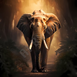 Sahara Elephant #1, Digital Art Print, AI Generated, Wall Art, AI Art ...