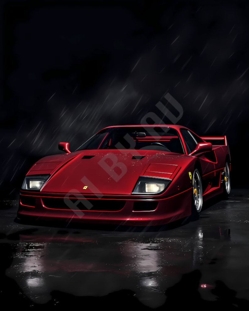 Ferrari F40 AI Art Print, Car Wall Art (digital Download) - Etsy