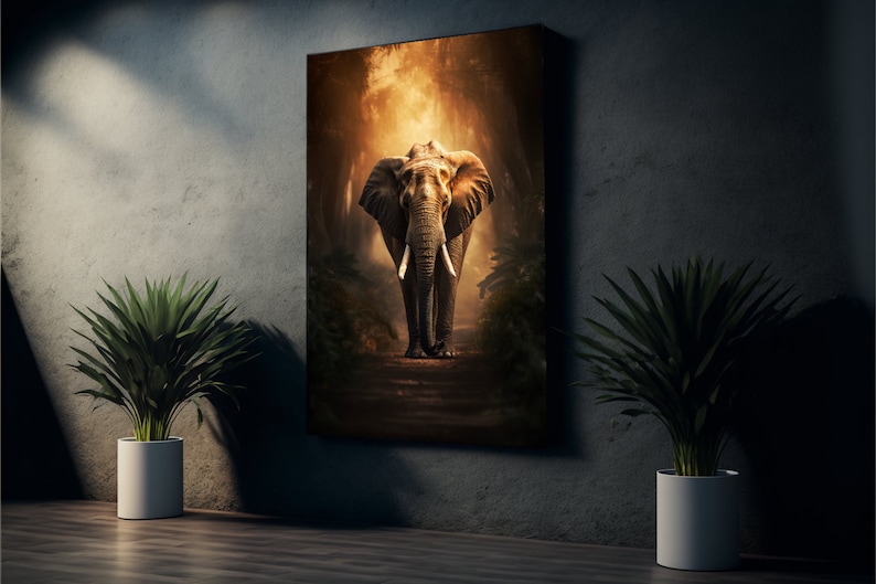 Sahara Elephant #1, Digital Art Print, AI Generated, Wall Art, AI Art ...