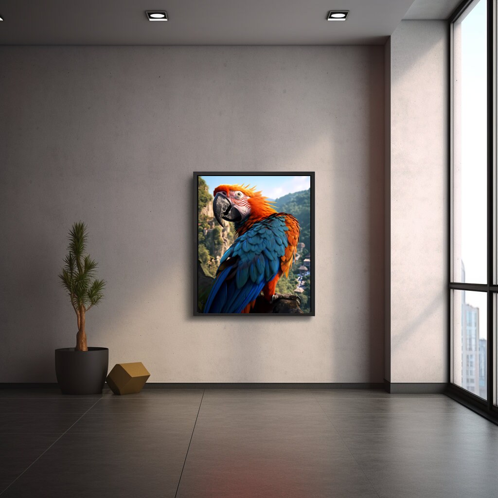 Macaw #1, Digital Art Print, AI Generated, Wall Art, AI Art, Digital ...