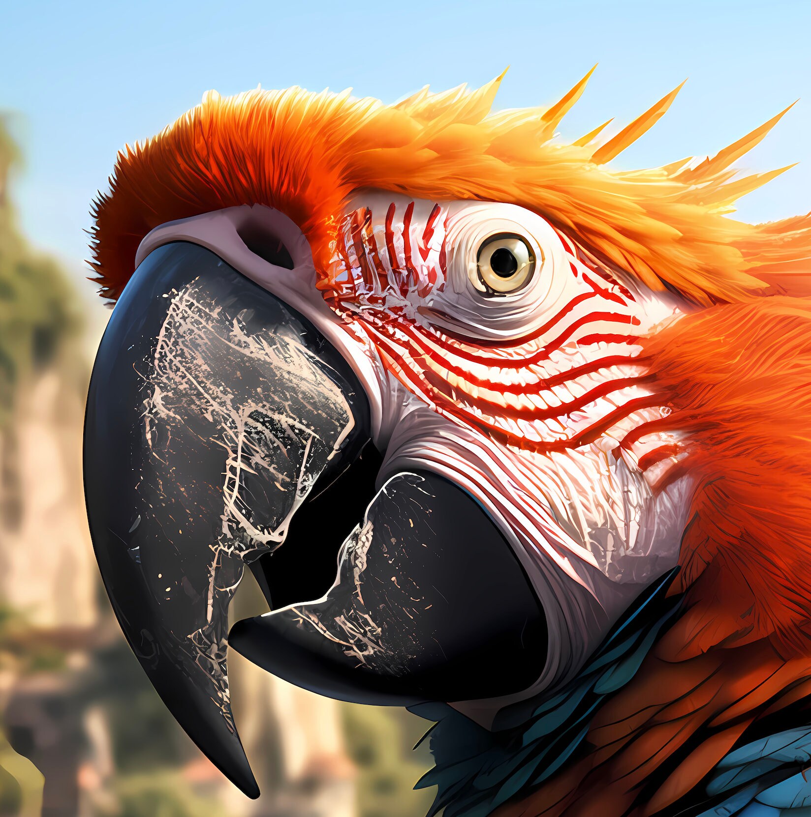 Macaw #1, Digital Art Print, AI Generated, Wall Art, AI Art, Digital ...