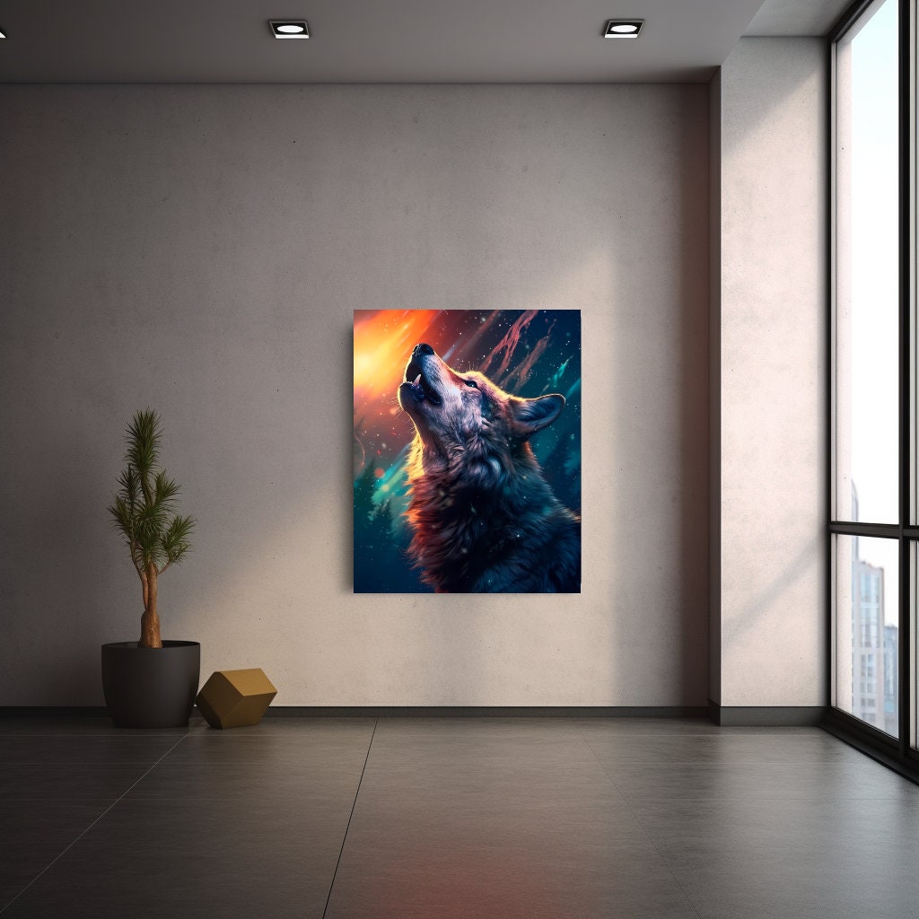 Wolf #1, Digital Art Print, AI Generated, Wall Art, AI Art, Digital ...