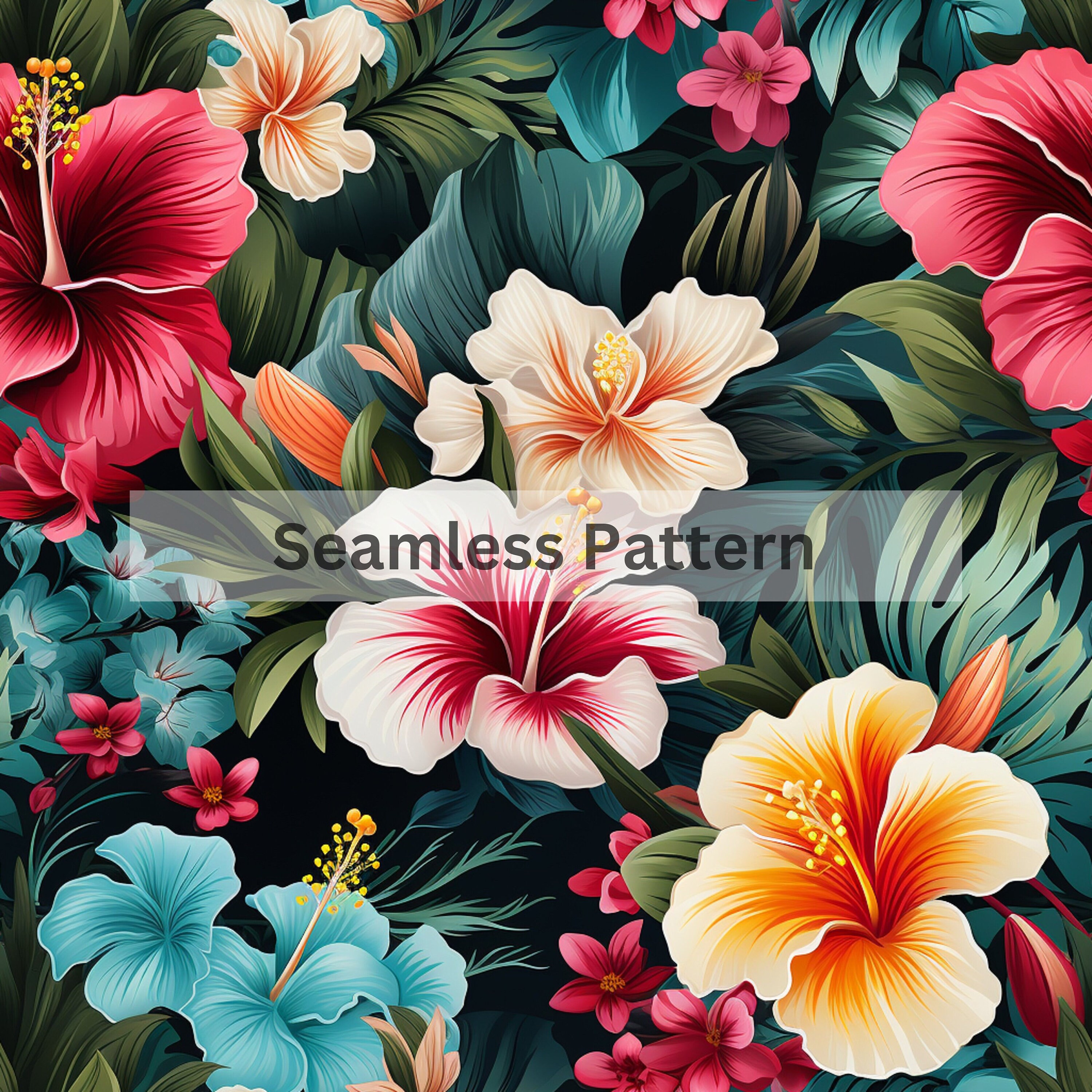Hawaiian Digital Paper 1, Seamless Pattern Sublimation, Png Jpg Format ...