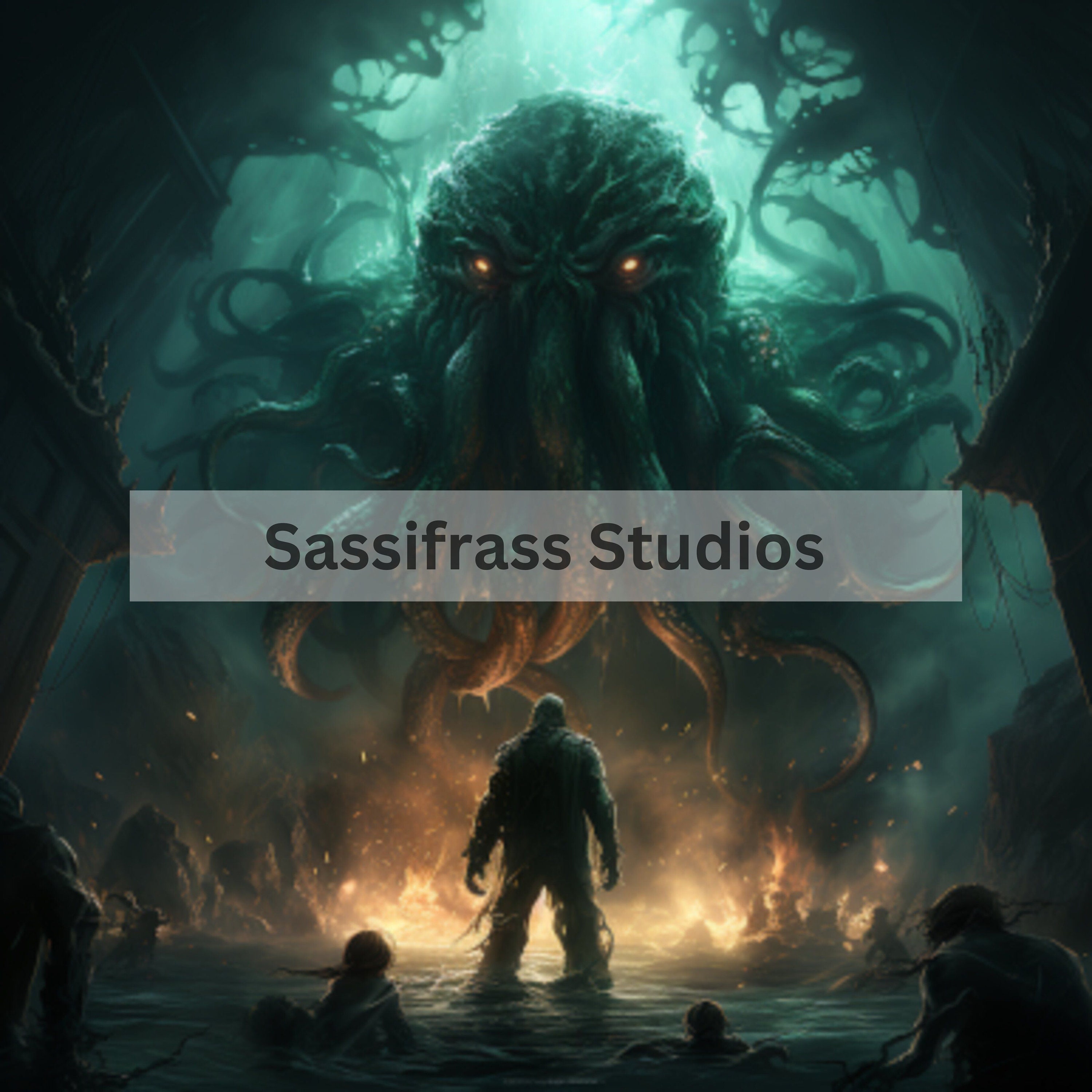 Lovecraftian Deep One 1, Sublimation, Png Jpg Instant Download Commercial Use Printable ...