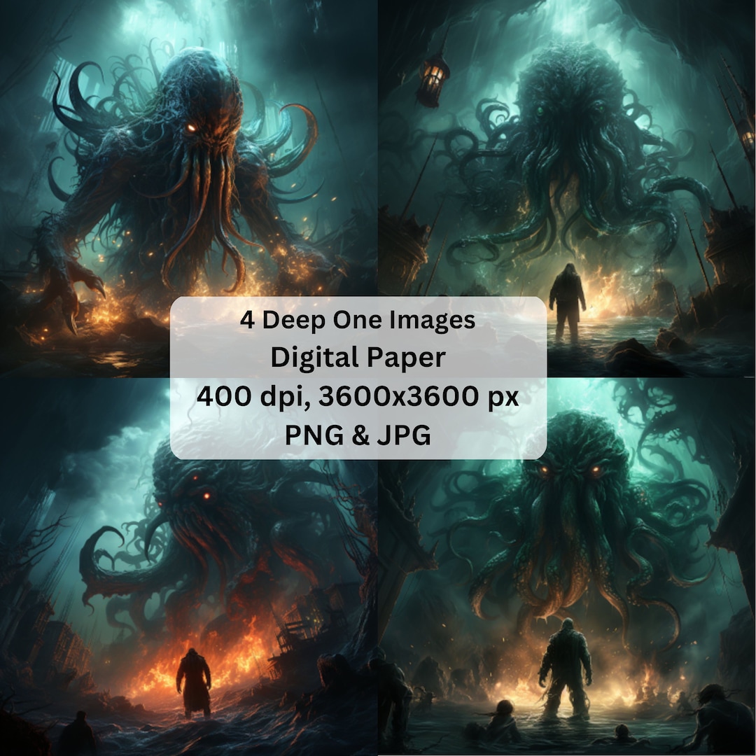 Lovecraftian Deep One 1, Sublimation, Png Jpg Instant Download ...