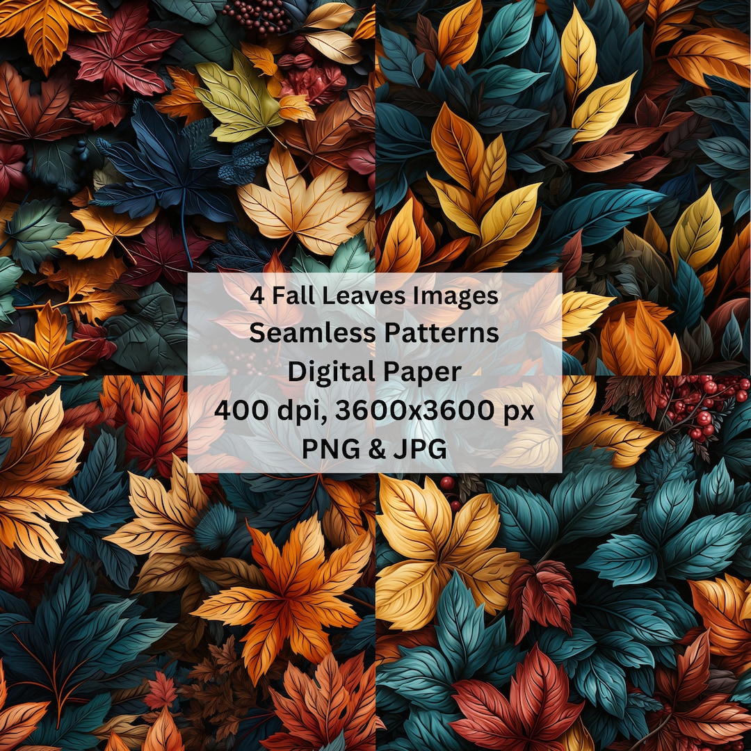 Fall Leaves Digital Paper 1, Seamless Pattern Sublimation, Png Jpg ...