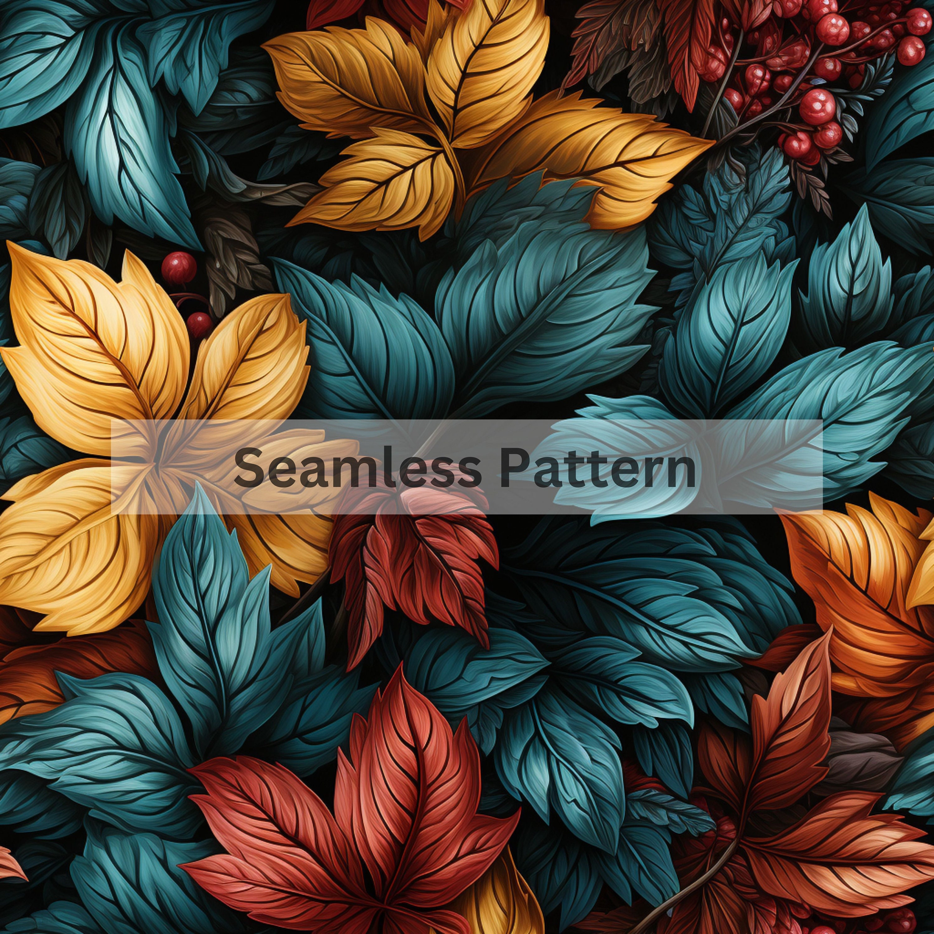 Fall Leaves Digital Paper 1, Seamless Pattern Sublimation, Png Jpg ...