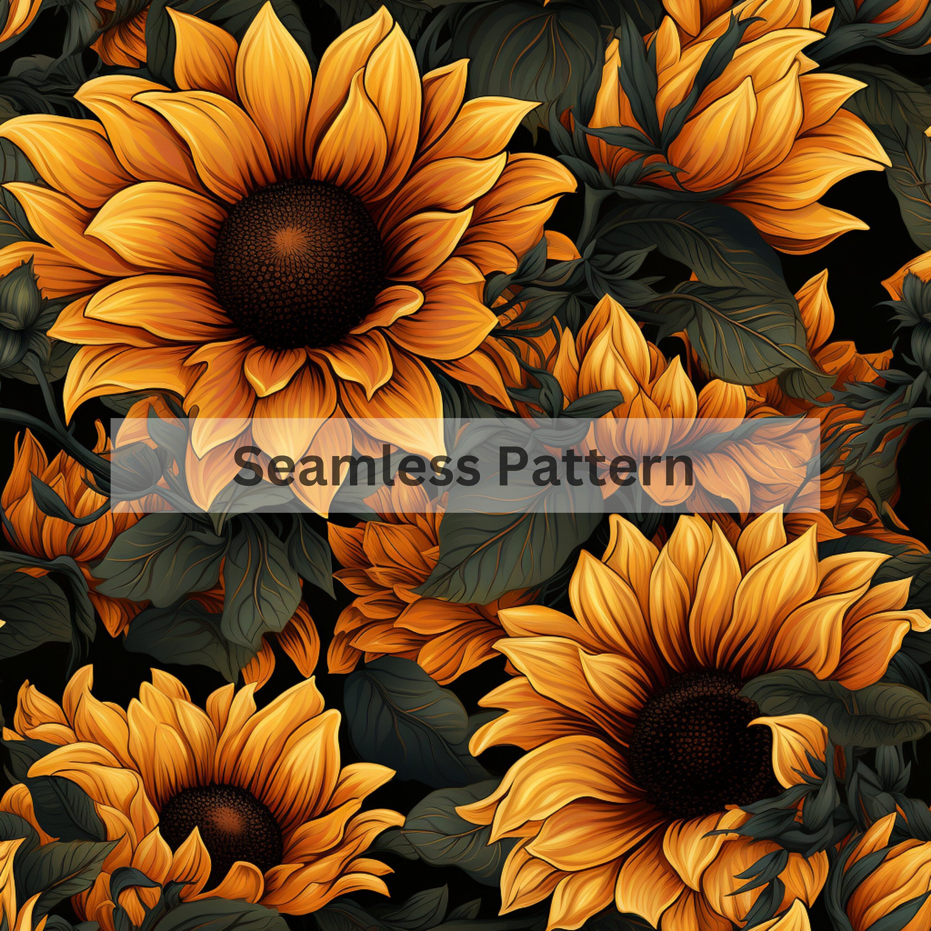 Sunflower Digital Paper 2, Seamless Pattern Sublimation, Png Jpg Format ...