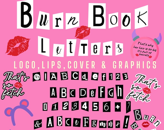 Burn Book Font, Mean Girls Alphabet, Ranson Style Letters, Magazine ...
