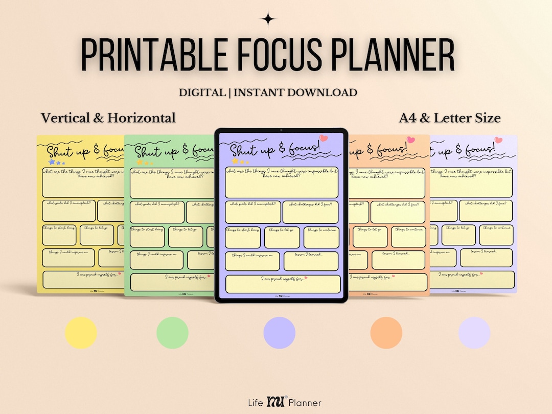 Printable the Full Focus Planner Goal Achievement System Digital ...