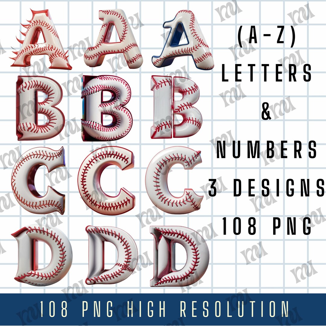 Baseball Letters PNG, Baseball Alphabets, Baseball Letters Doodle ...