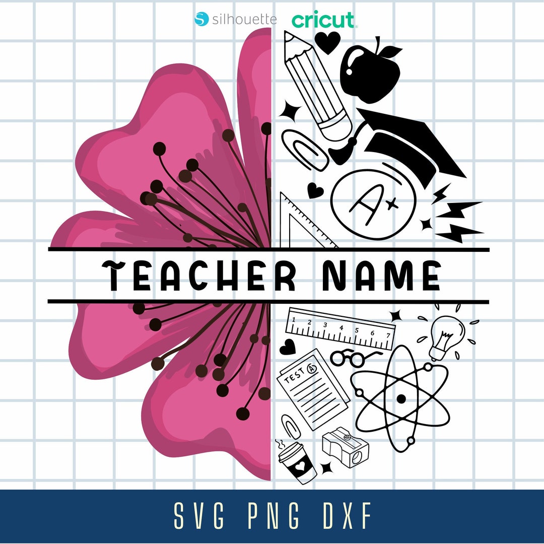 Teacher Name SVG, Gift for Best Teacher, Teacher Svg, Teacher Cricut ...