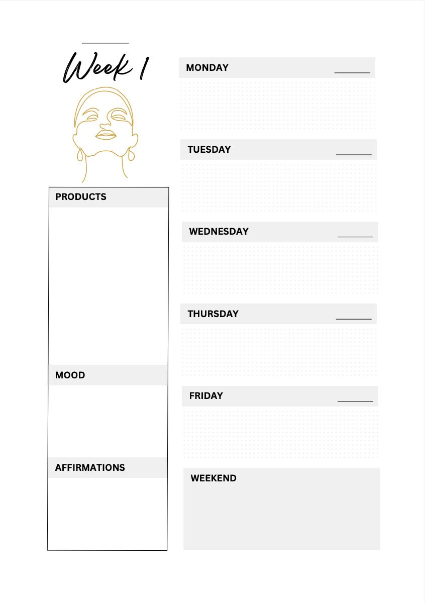 Acne-prone Skin Tracker: Printable PDF for Clear Complexion - Etsy