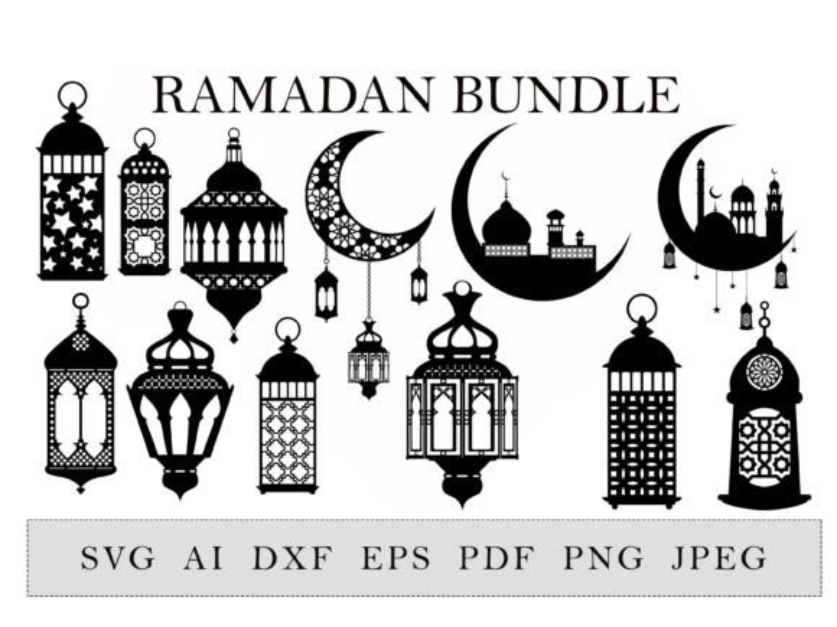 Islamic SVG Bundle, Cutting Files, Template, Masjid, Mosque, Ramadan ...