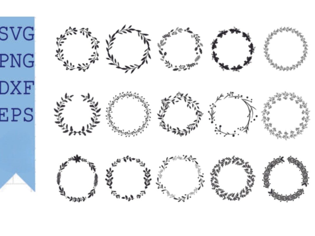 Paquete de svg de corona, paquete de svg de círculo, monograma de ...