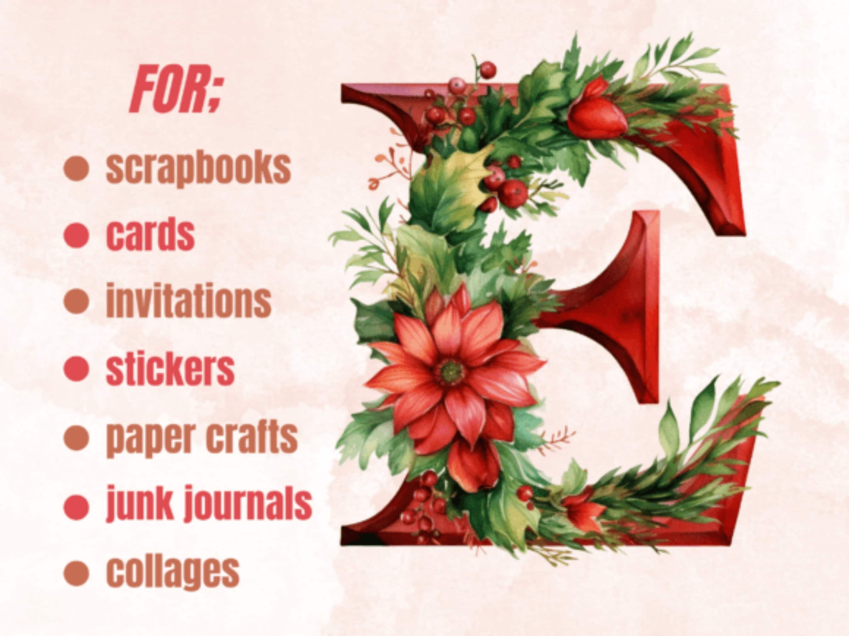 24 PNG Red Christmas Alphabet Clipart,christmas Letters Clip Art ...