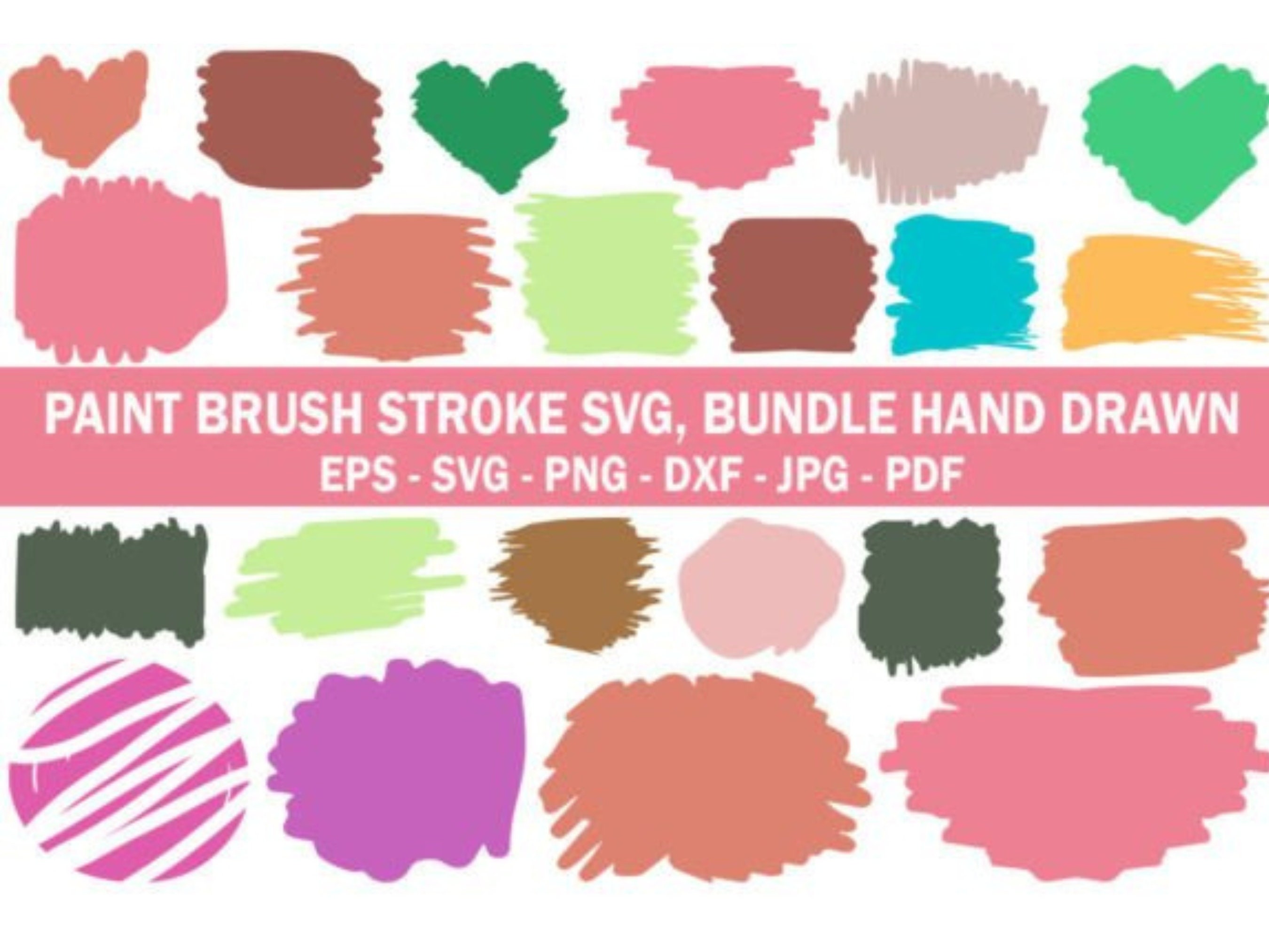 Paint Brush Stroke Svg, Bundle Hand Drawn, Brush Stroke Svg Png, Paint ...
