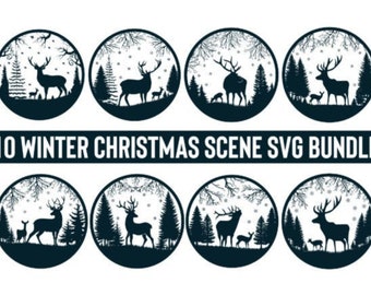 Winter Christmas Scene SVG, Winter Scene SVG, Magical Christmas Scene ...