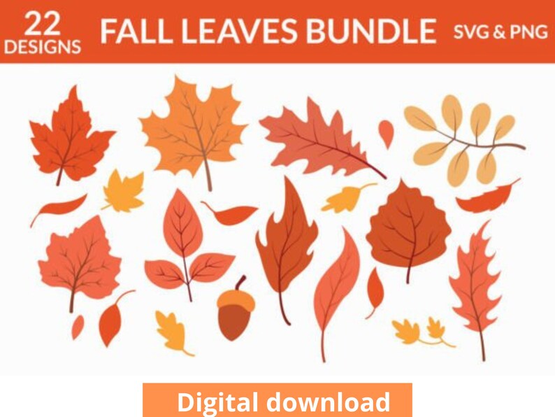 Autumn Leaves SVG Bundle Fall, Halloween, Cut Files for Cricut ...